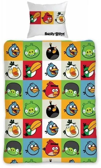 HALANTEX Povlečení Angry Birds 010 - 140x200, 70x80, 100% bavlna