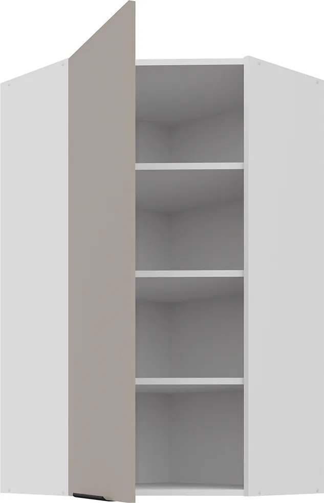 ARIA lb | horní kuchyňská skříňka 60x60 GN-108 1F (45°) rohová s policemi | 60x60 cm | EXTRA VYSOKÁ | bílá/béžová