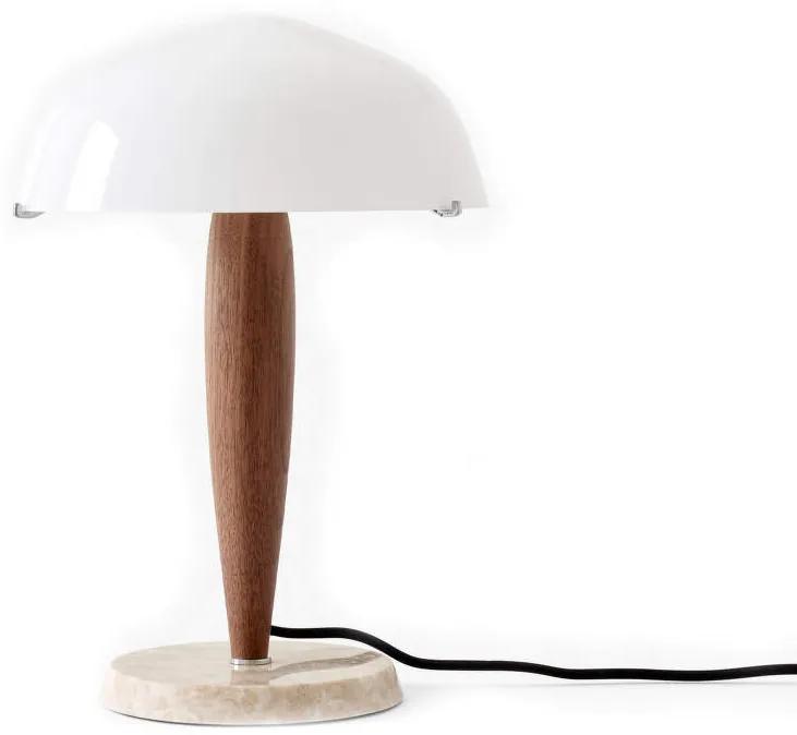 &amp;Tradition Stolní lampa Herman SHY3, Opal Glass w. Walnut &amp; Cream Marble 133158A125