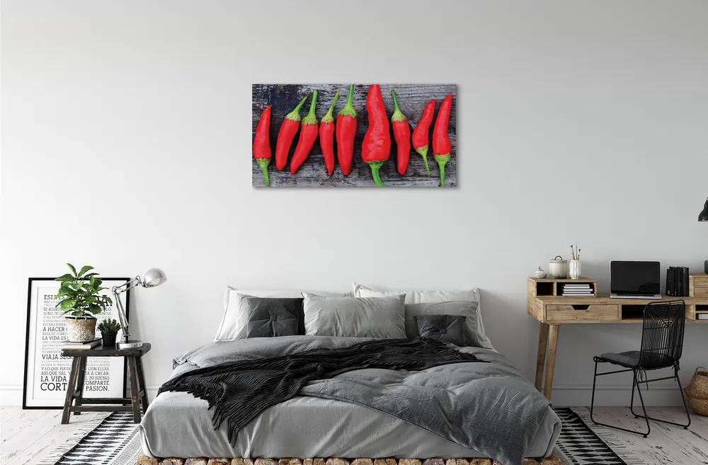 Obrazy na plátně červené papriky 120x60 cm
