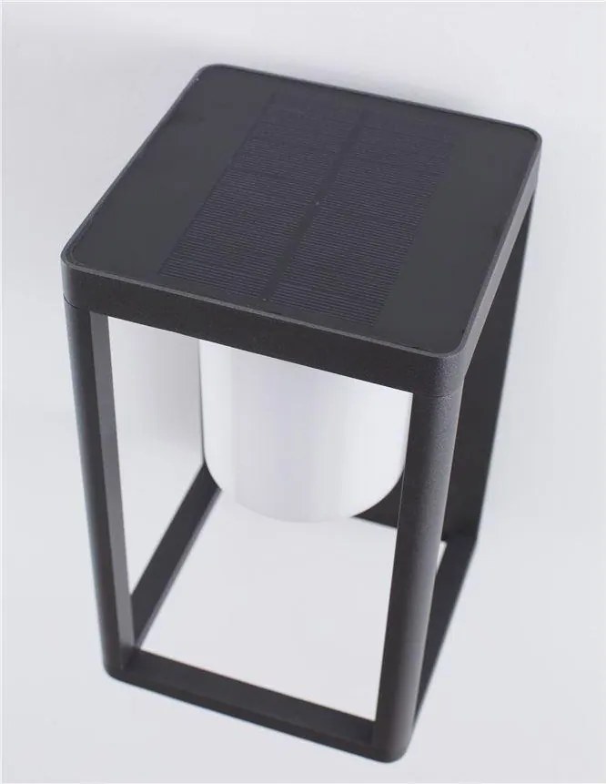 NV 9120621 Venkovní nástěnné svítidlo LOVETO antracitový hliník a akrylový difuzor LED 1.5W 3000K 3.7V 125st. IP65 solární / vypínač na těle / pohybový senzor - NOVA LUCE