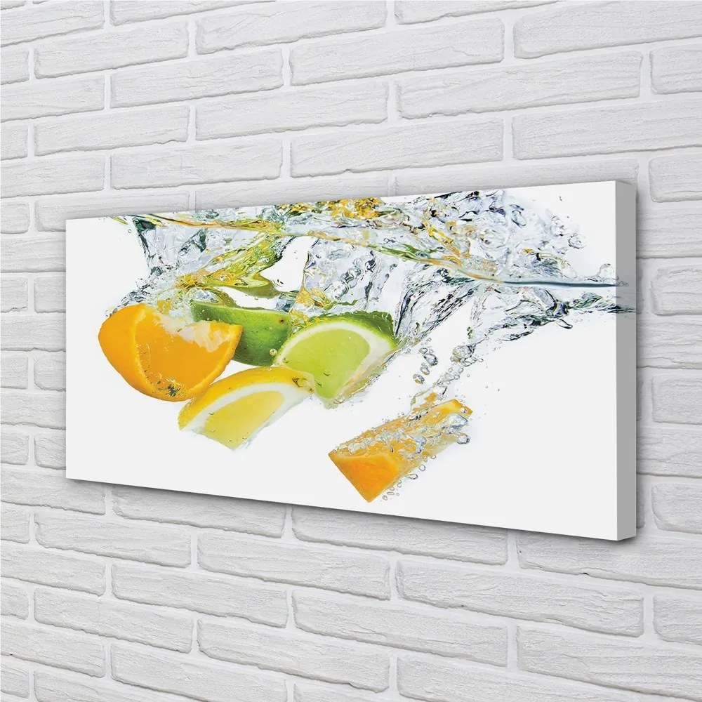 Obrazy na plátně voda citrus 140x70 cm