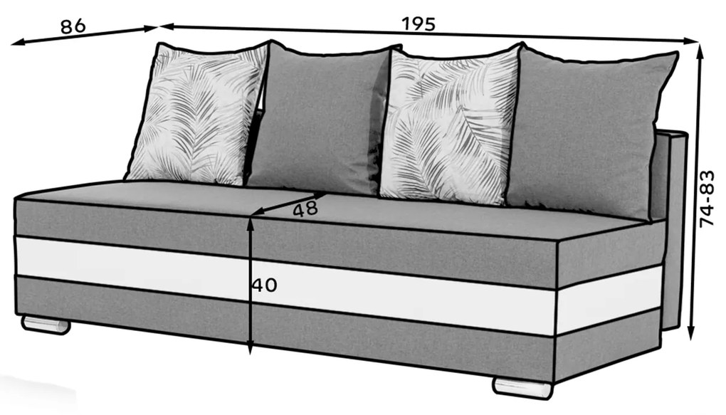 Eltap Rozkládací pohovka Calia Materiál a barva potahu: Sawana 80, Soft 17, Botanical 80 - modrá