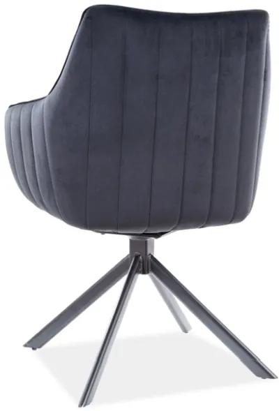 Jídelní čalouněná židle ROZI VELVET černá/černá