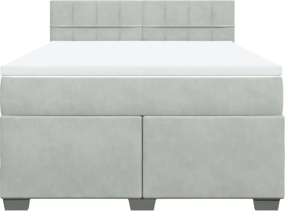 Box spring postel s matrací světle šedá 140x190 cm samet 3286306