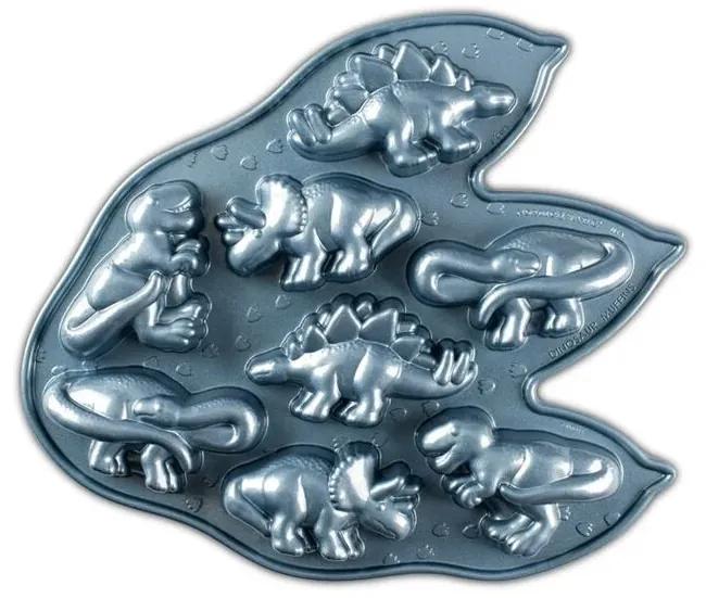 Forma na 8 mini bábovek Dinosauři modrá