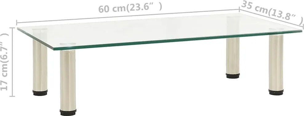 TV stolek průhledný 60 x 35 x 17 cm tvrzené sklo 322763