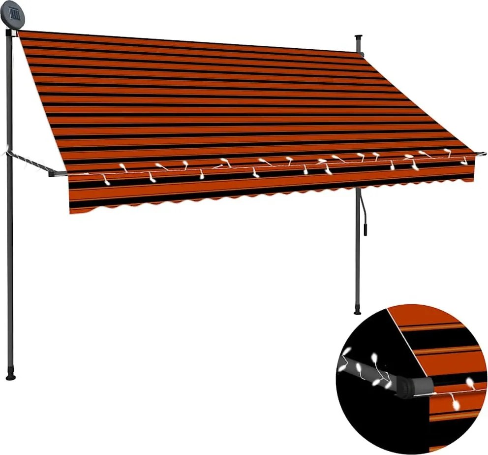 vidaXL Ručně zatahovací markýza s LED světlem 250 cm bílo [145865] Barva: antracitová