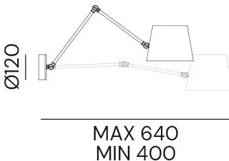 Il Fanale Reporter, nástěnné svítidlo s nastavitelným ramenem, 1x46W, mosaz, prům. 22cm