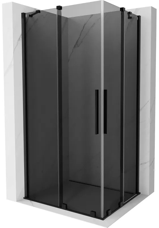 Mexen Velar Duo, sprchový kout s posuvnými dveřmi 100 x 90 cm, 8mm šedé sklo, černá matná, 871-100-090-42-70