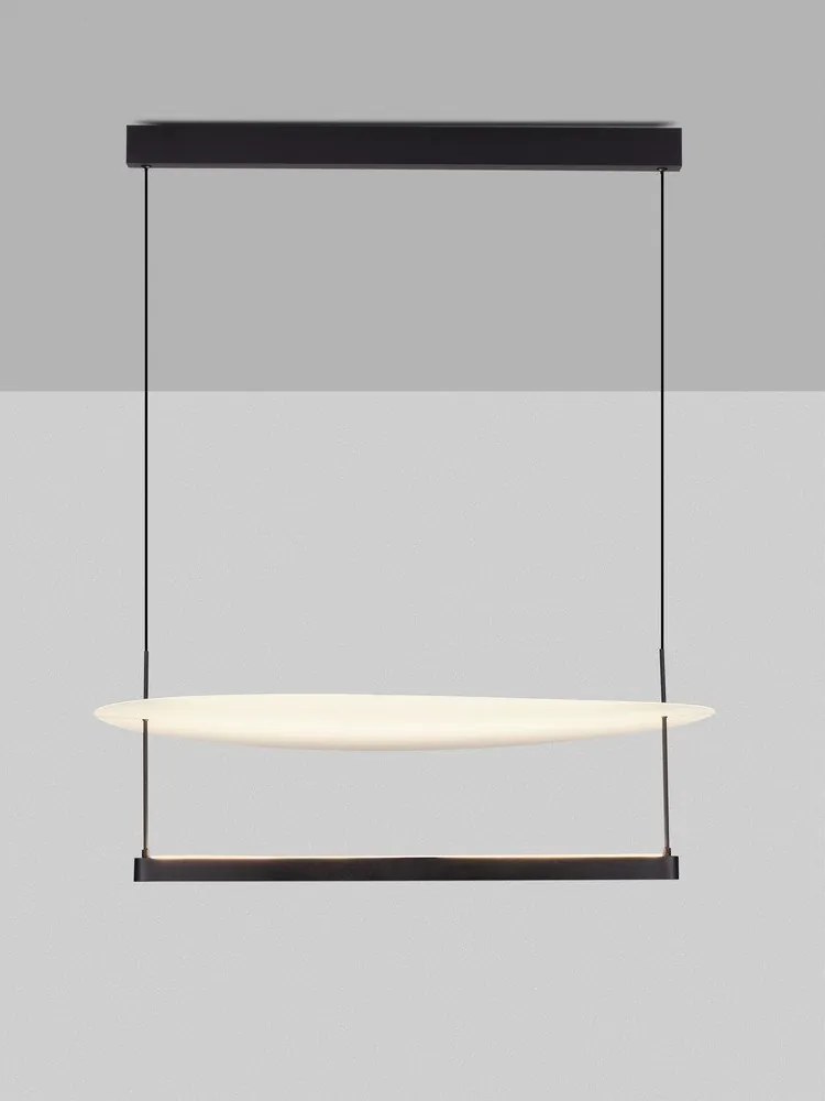Bílé/matně černé hliníkové LED stmívatelné závěsné svítidlo ø 80 cm Diona – Nova Luce