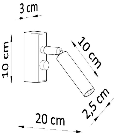 EAYTECH 1 Nástěnné světlo, černá SL.0897 - Sollux