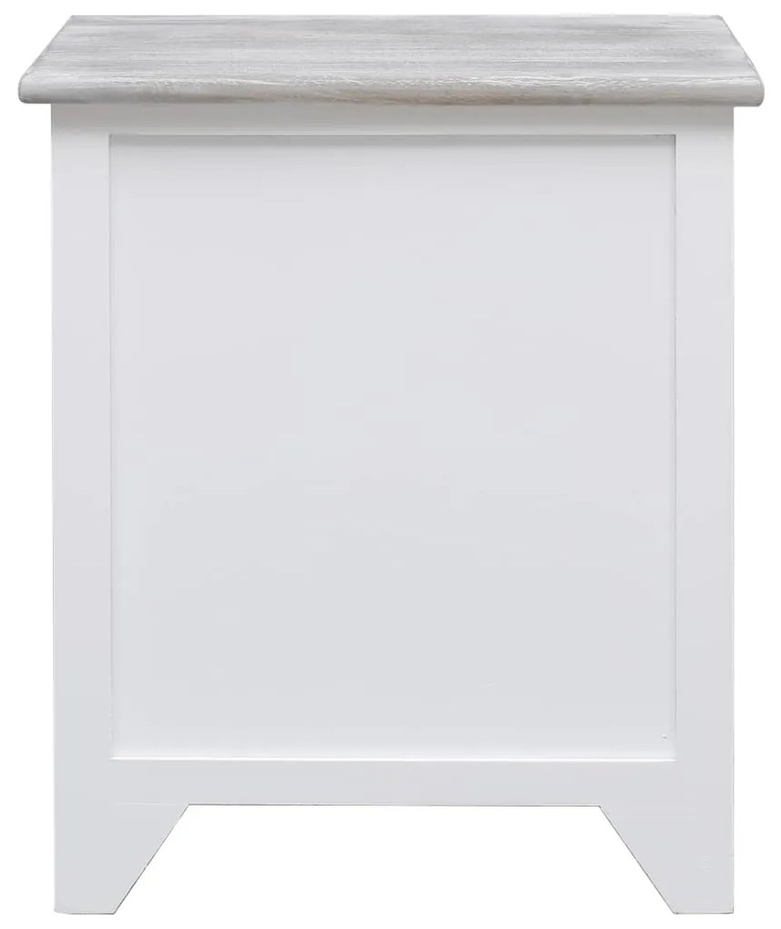 Noční stolek bílý 38 x 28 x 45 cm dřevo pavlovnie