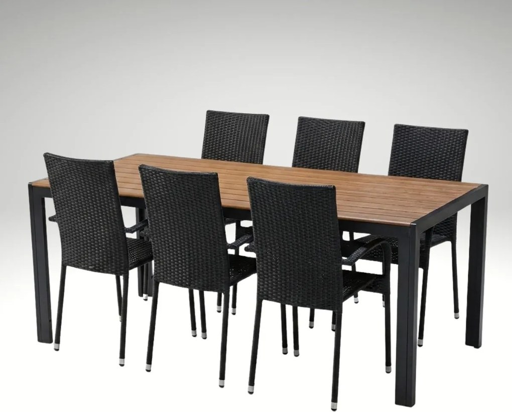 Vikio Zahradní set 190x90 pro 6 osob přírodní DT254-190P2