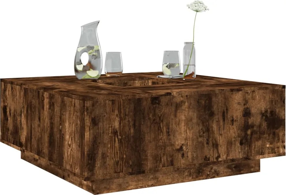 Konferenční stolek kouřový dub 100x100x40 cm kompozitní dřevo 3284053