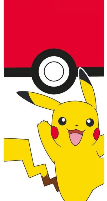 TipTrade Bavlněná froté osuška 70x140 cm - Pokémon Pokéball a Pikachu