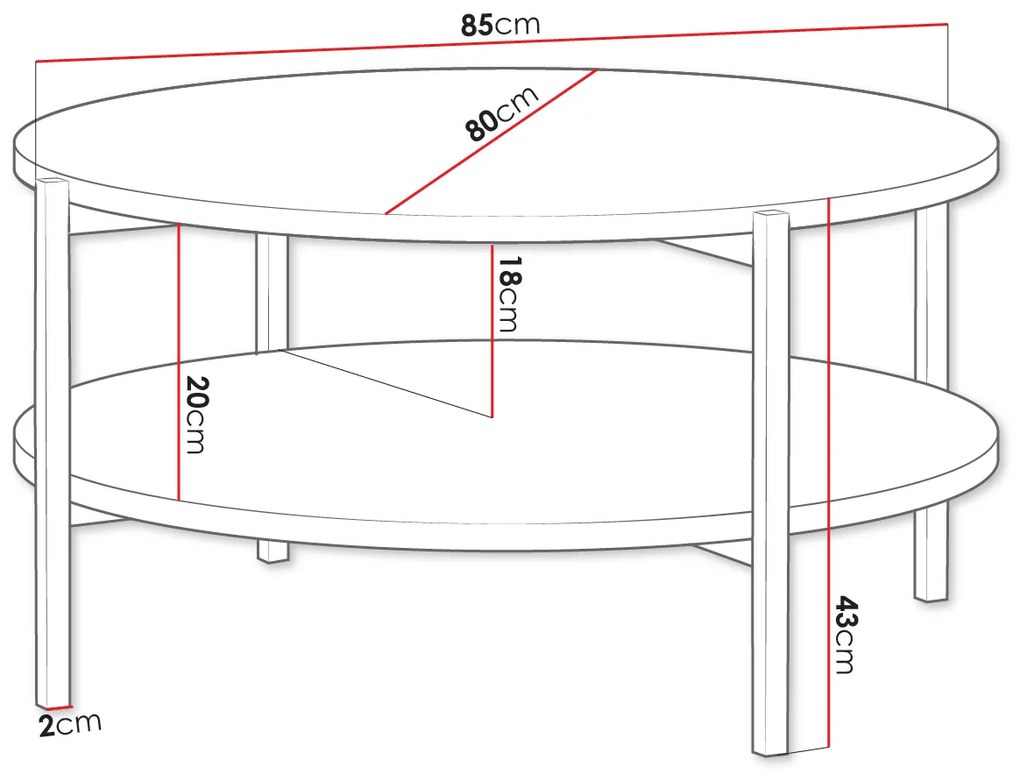 Konferenční stolek PASQUAL 2 - lesklý černý
