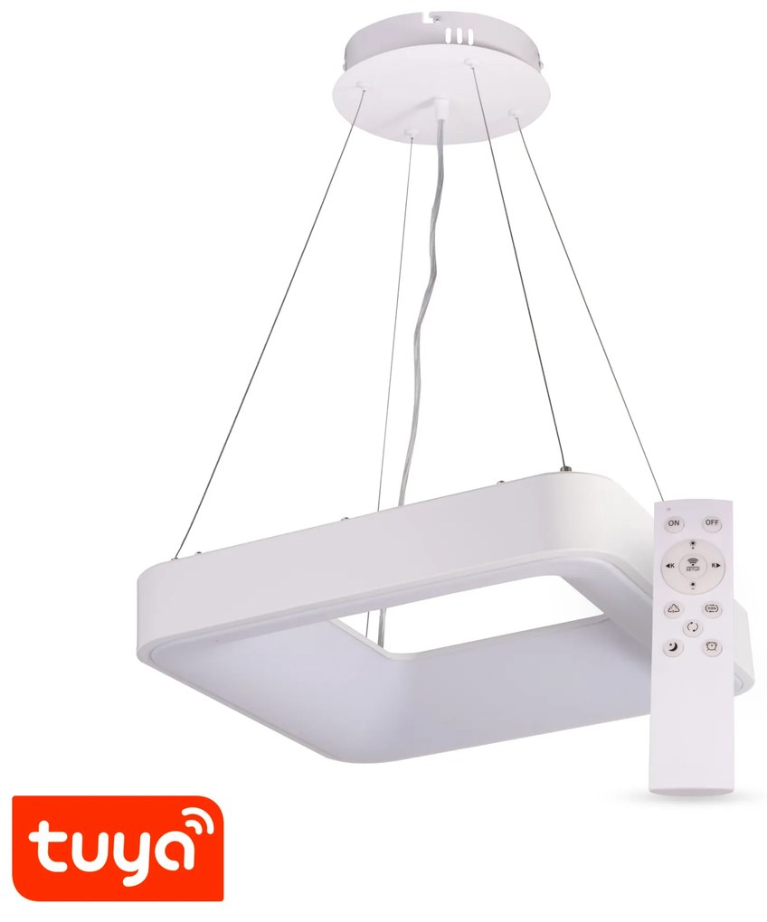 T-LED 105577 SMART Tuya závěsné ZULU 60W CCT hranaté bílé CCT