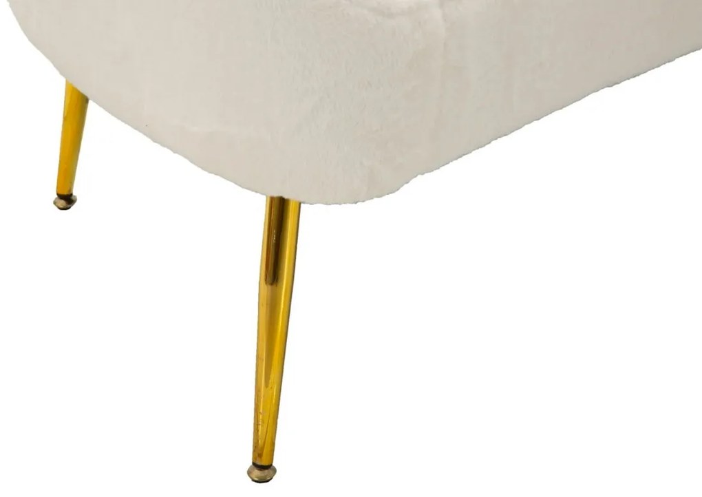 Designová pohovka Caerwyn 137 cm bílá / zlatá
