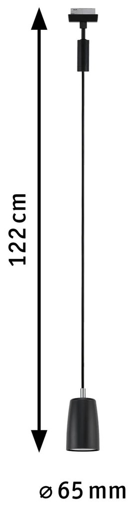 Paulmann 95627 Cover, závěsné svítidlo pro Urail system, max. 1x10W GU10, matná černá/chrom