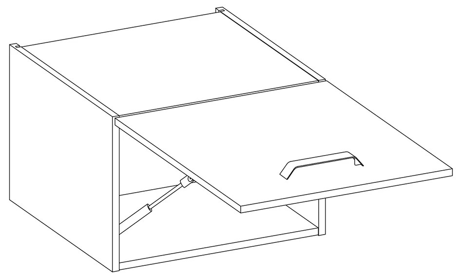 OLD STYLE | horní kuchyňská skříňka 50 GU-36 1F výklopná | 50 cm | antracit/old style