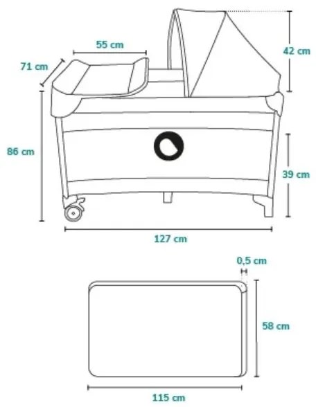 Lionelo - Cestovní postýlka SVEN PLUS modrá