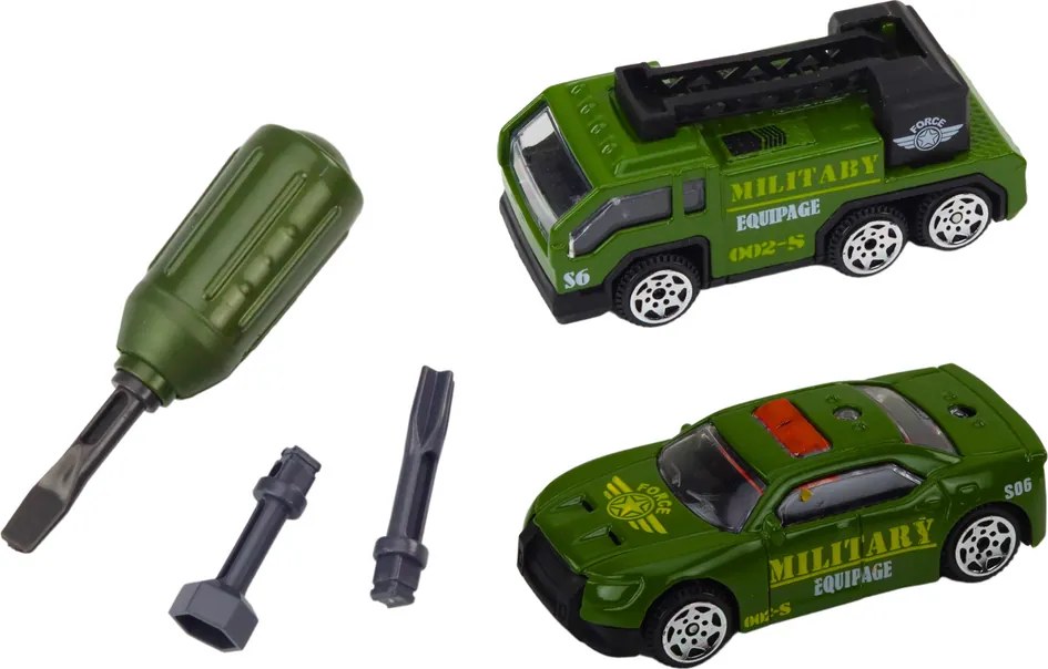 LEAN Toys Tank – vojenské vozidlo k sestavení – zelený – se zvuky – stavebnicová sada Resoraki