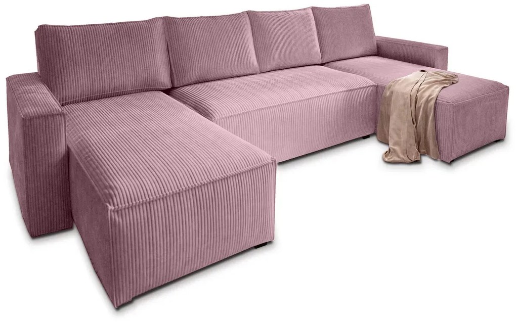 Světle fialová sedací souprava do U SMART COSARO 295x140 cm