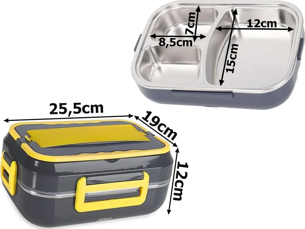 VERK Ohřívací box na jídlo 12V/220V - černý