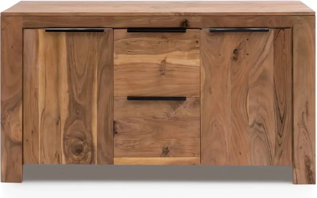 furniture-nabytek.cz - Skříňka pod umyvadlo Osvaro akácie - Černé kovové úchyky