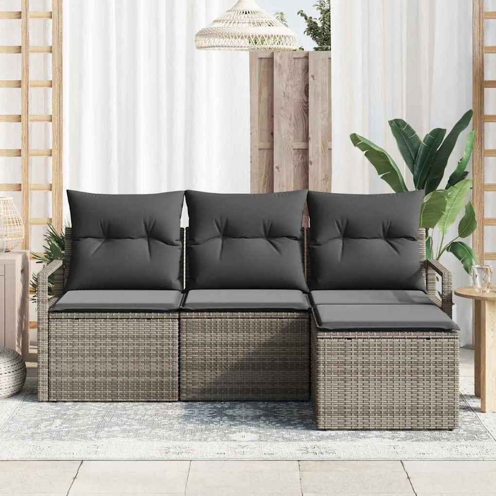 Set pohovek 4 ks Šedá polyratan 3354998
