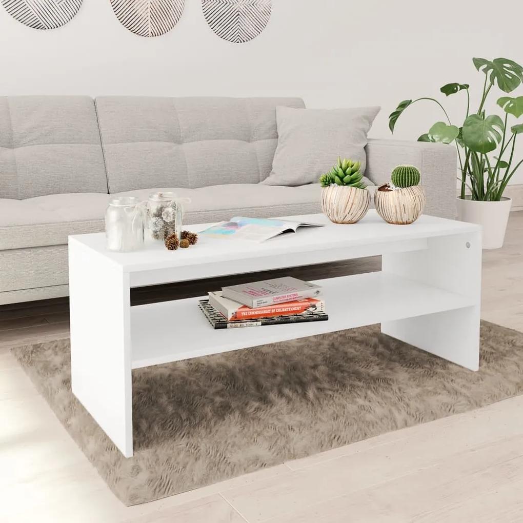 vidaXL Konferenční stolek 100 x 40 x 40 cm dřevotříska [800126] Barva: bílá s vysokým leskem