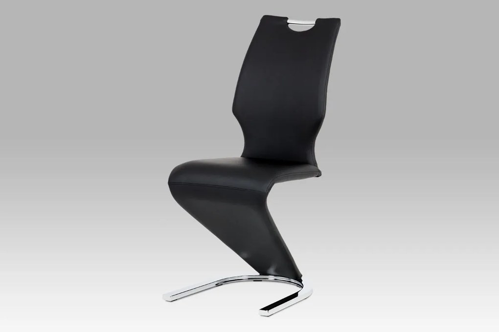 Artium Jídelní židle koženka černá / chrom - HC-997 BK