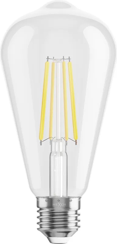 Mexen Vintis, LED filamentová žárovka E27, ST64, 8 W, neutrální bílá 4000K, čirá, L152-E27-0840-00