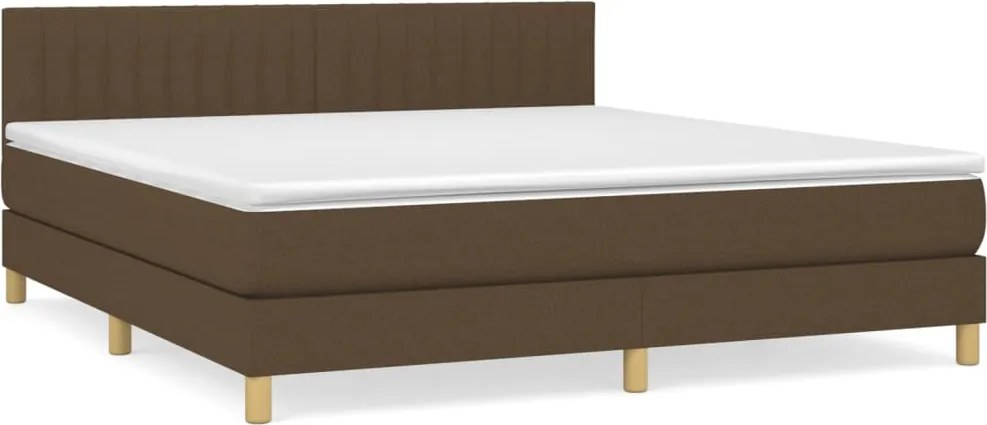 Box spring postel s matrací tmavě hnědá 180x200 cm textil 3140796