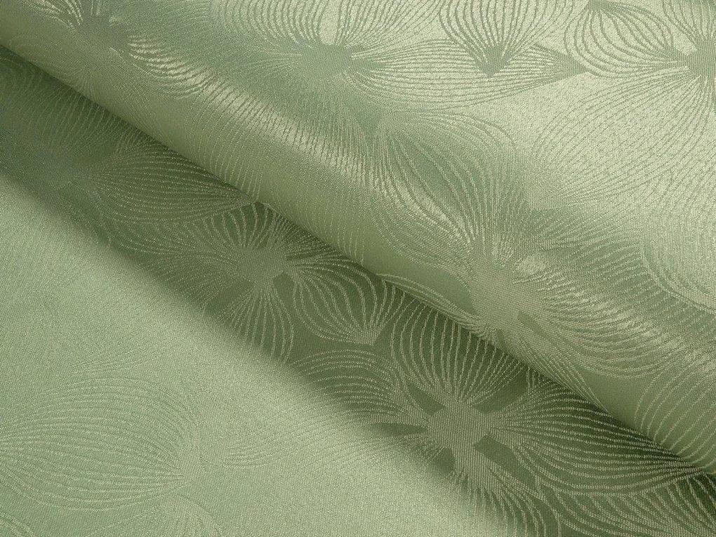 Škodák Dekorační polyesterová látka s teflonovou úpravou vzor PETF-7012 olivově zelené květy - šířka 150cm