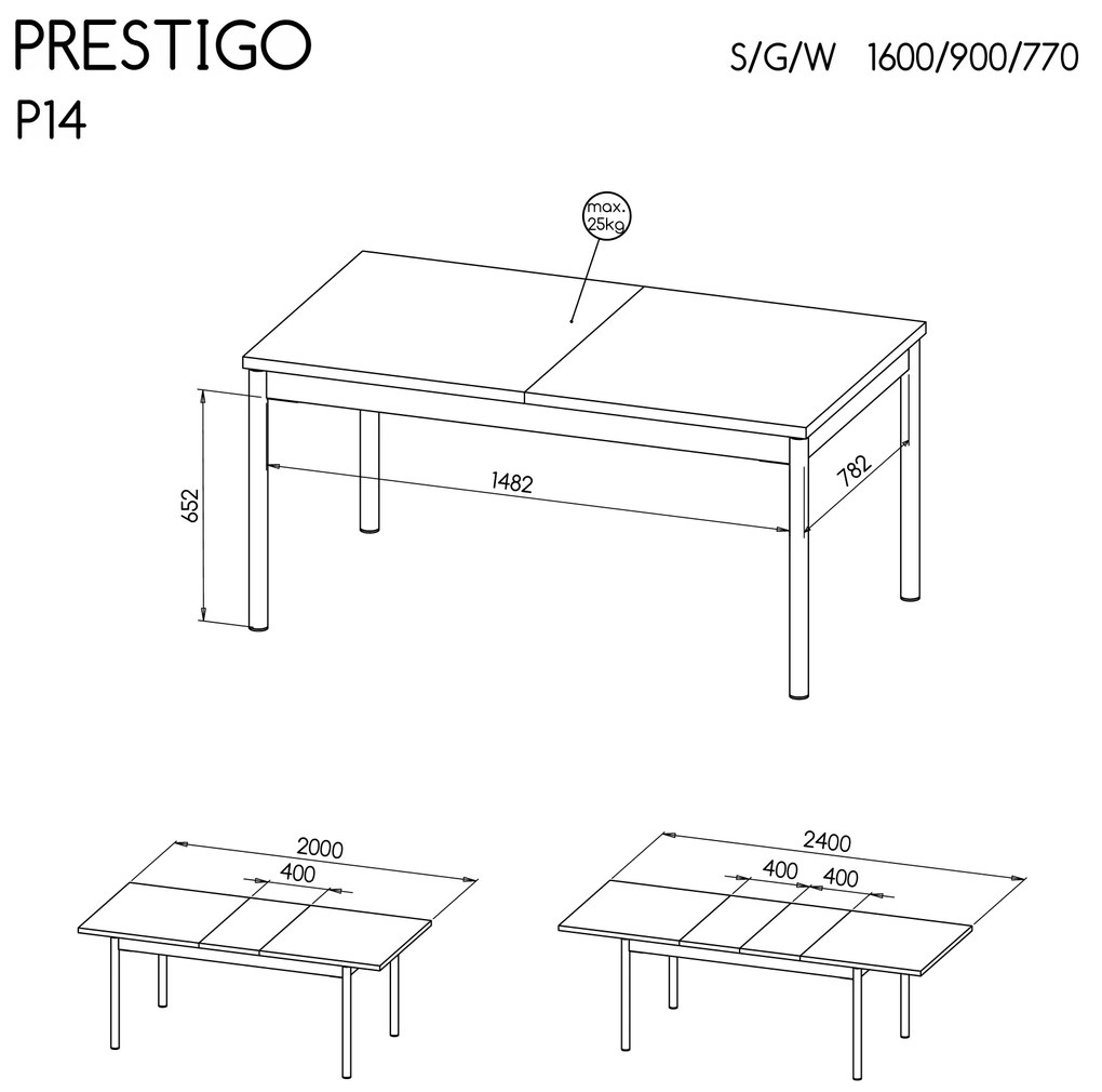 Dolmar Jídelní stůl Prestigo P14