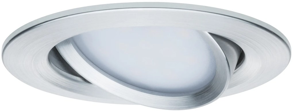Paulmann 93902 Premium LED Slim Coin Satin, náklopná zápustná bodovka 1x6,8W LED 2700K stmívatelná, soustružený hliník, prům. 8,4cm