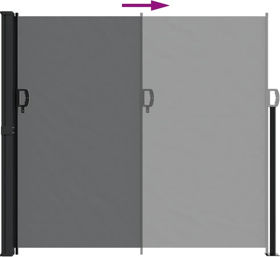 vidaXL Zatahovací boční markýza 180 x 500 cm [4004446] Barva: Černá