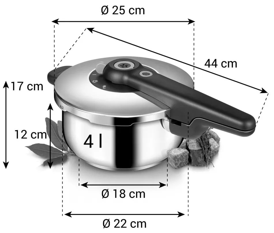 Tlakový nerezový hrnec s pokličkou na indukci 4 l SmartClick – Tescoma