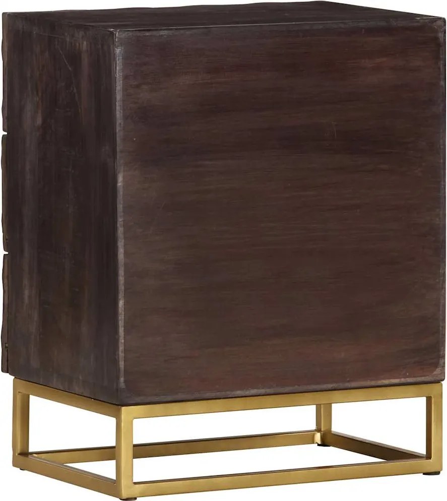 Noční stolek černý 40 x 30 x 50 cm masivní mangovníkové dřevo 320813