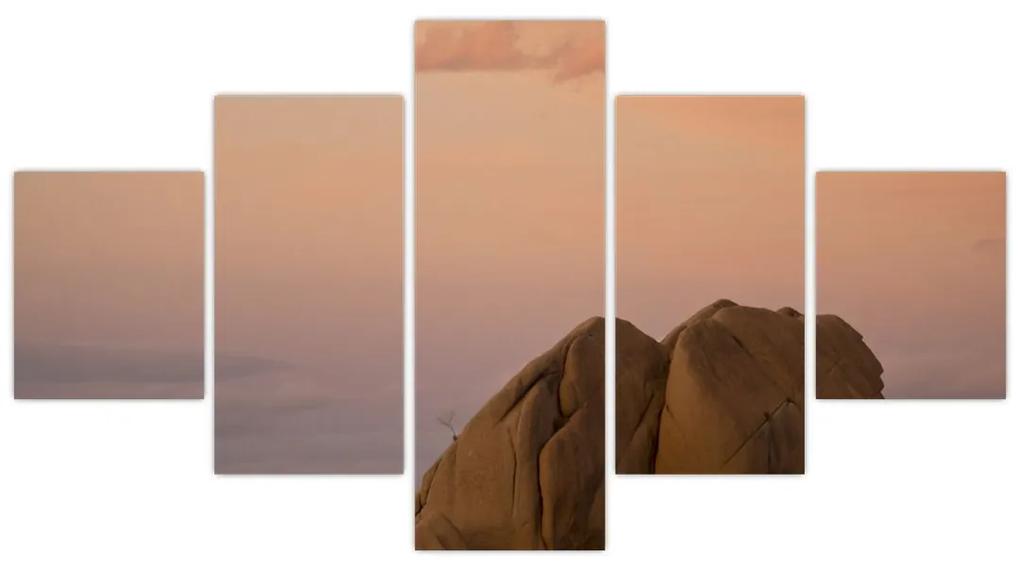 Obraz západu slunce ve skalách (125x70 cm)