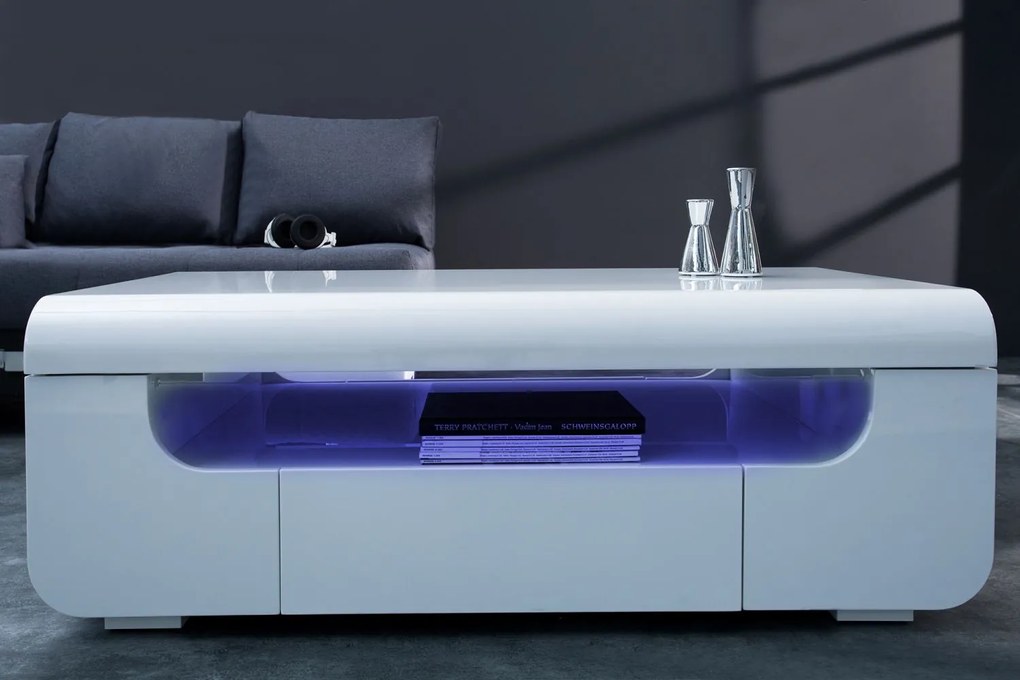 Konferenční stolek Luminous 120 cm / bílá