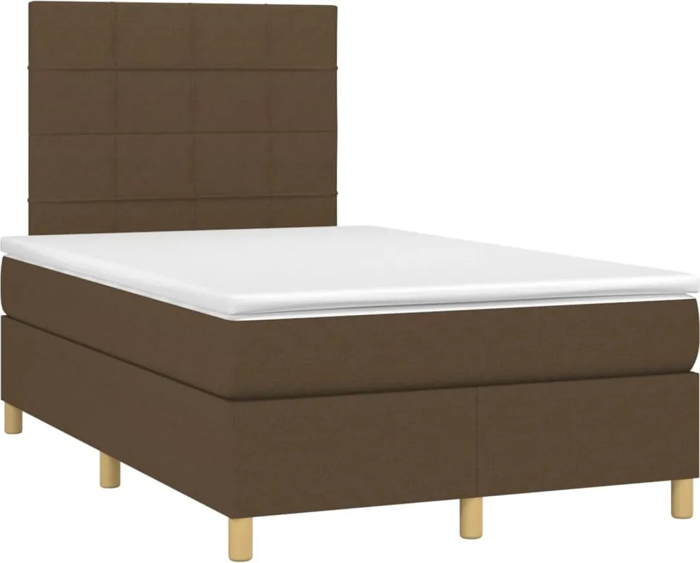 Box spring postel s matrací tmavě hnědá 120x200 cm textil 3142324