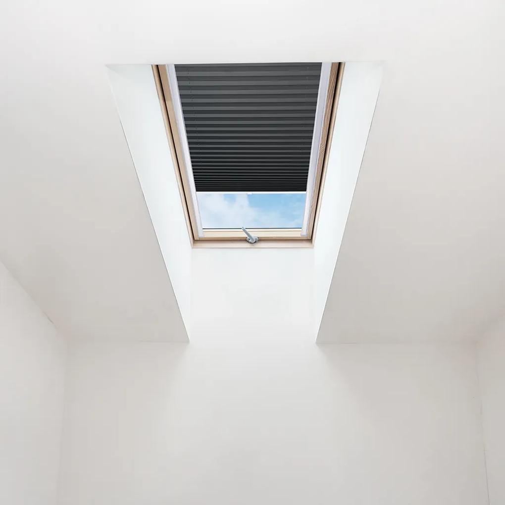 Roleta Plisé na střešní okna, Průsvitná, Antracitová, P 026 , 20 x 60 cm