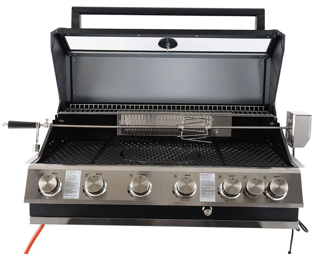 Kingstone Vestavný plynový gril Cliff 6005-II, 6 hořáků, grilovací plocha: 90,5 × 45 cm, 21 kW