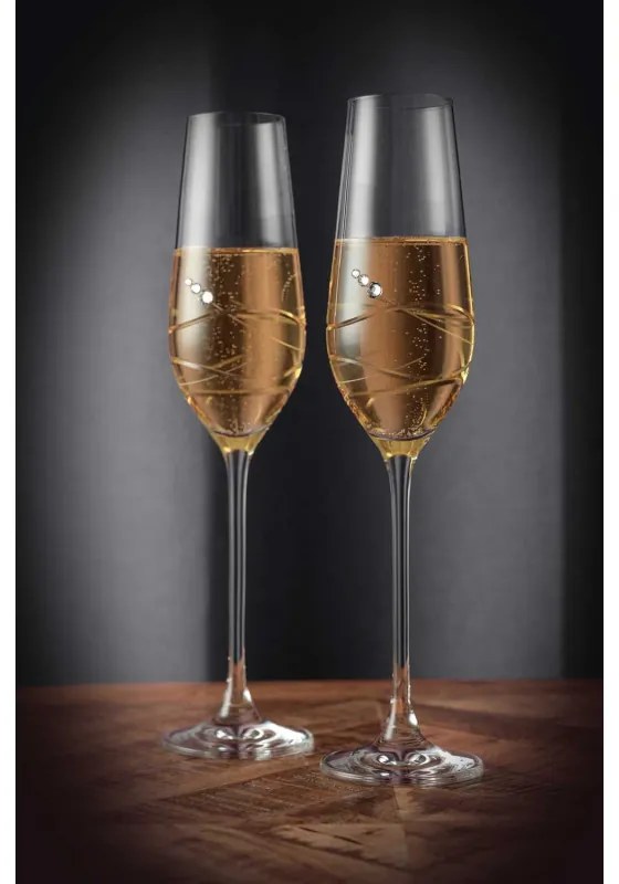 Diamante sklenice na šampaňské Venezia Epitome s krystaly Swarovski 230 ml 2KS