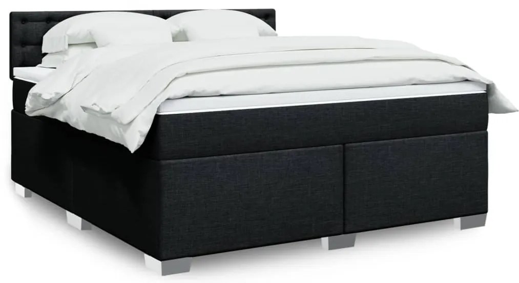 Box spring postel s matrací černá 180x200 cm textil 3288283