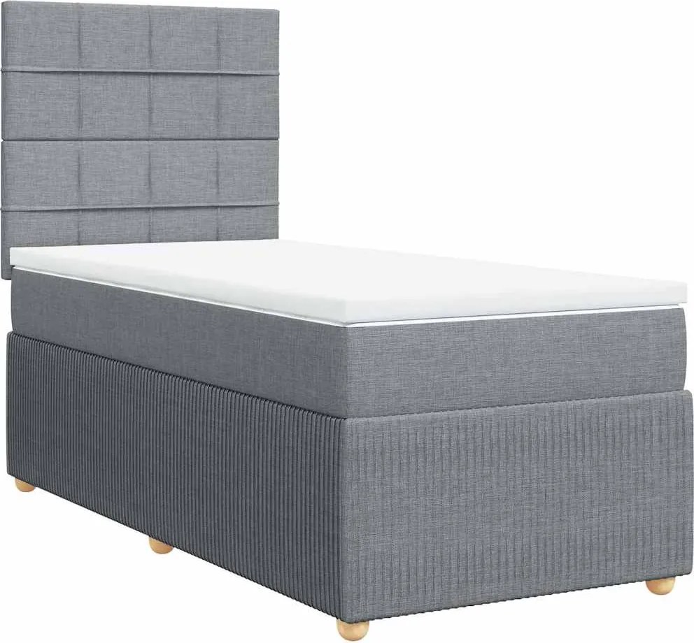 Box spring postel s matrací světle šedá 80 x 200 cm textil 3291883