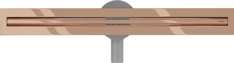 Mexen Flat 360° Slim otočný liniový odtok 50 cm, růžové zlato - 1641050